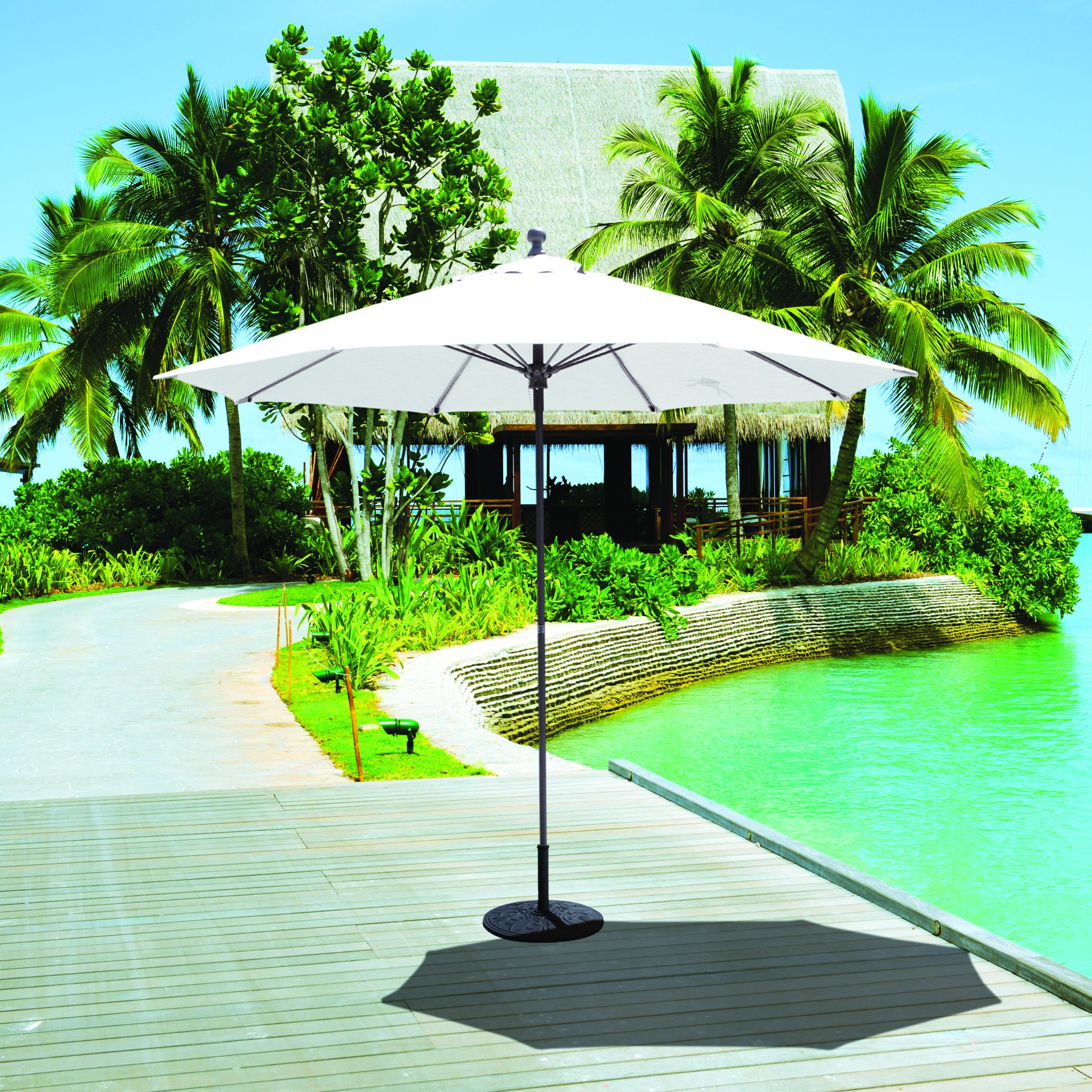 Galtech 735 9' Round Commercial Market Umbrella • Umbrella Specialist